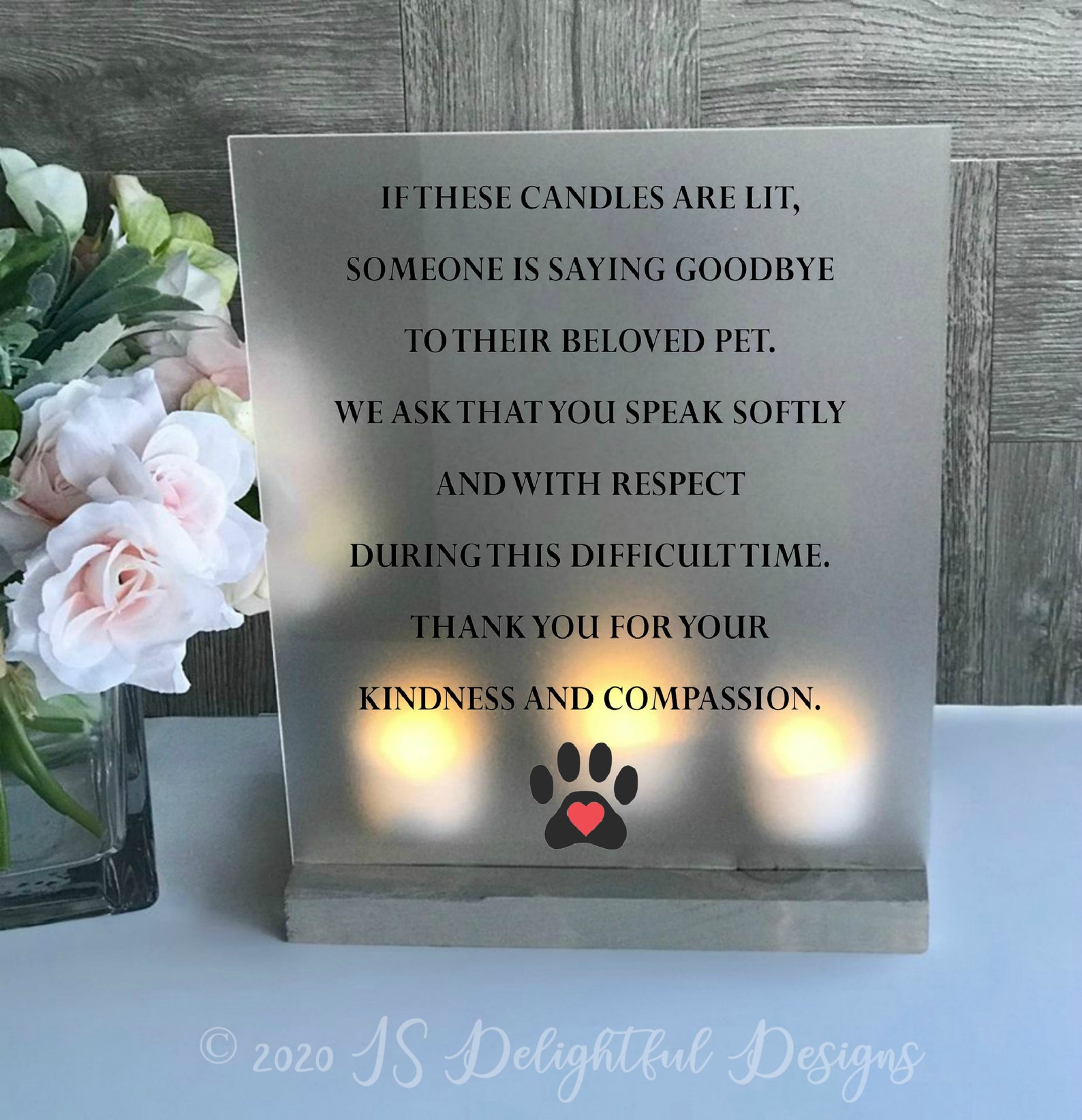 Compassion Candle for Vet Office Someone is Saying Goodbye - Etsy