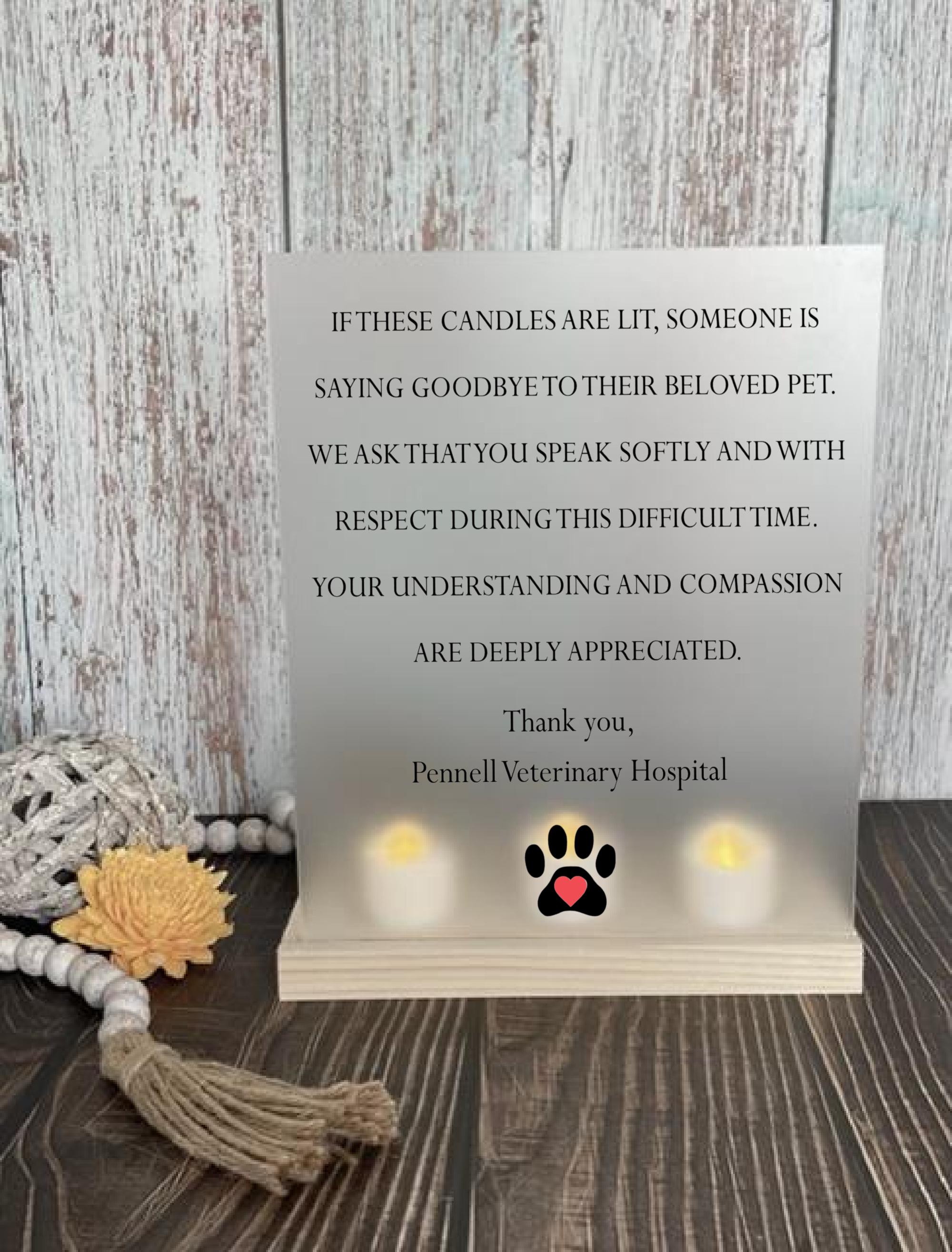 Compassion Candle for Veterinary - Sympathy Gift for Dog or Cat ...