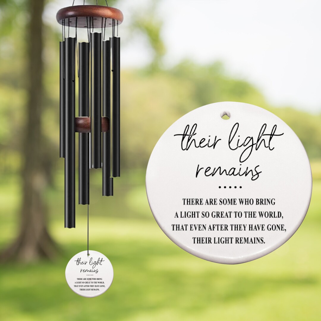 Their Light Remains, Memorial Wind Chime, Sympathy Gift, Sympathy Wind ...