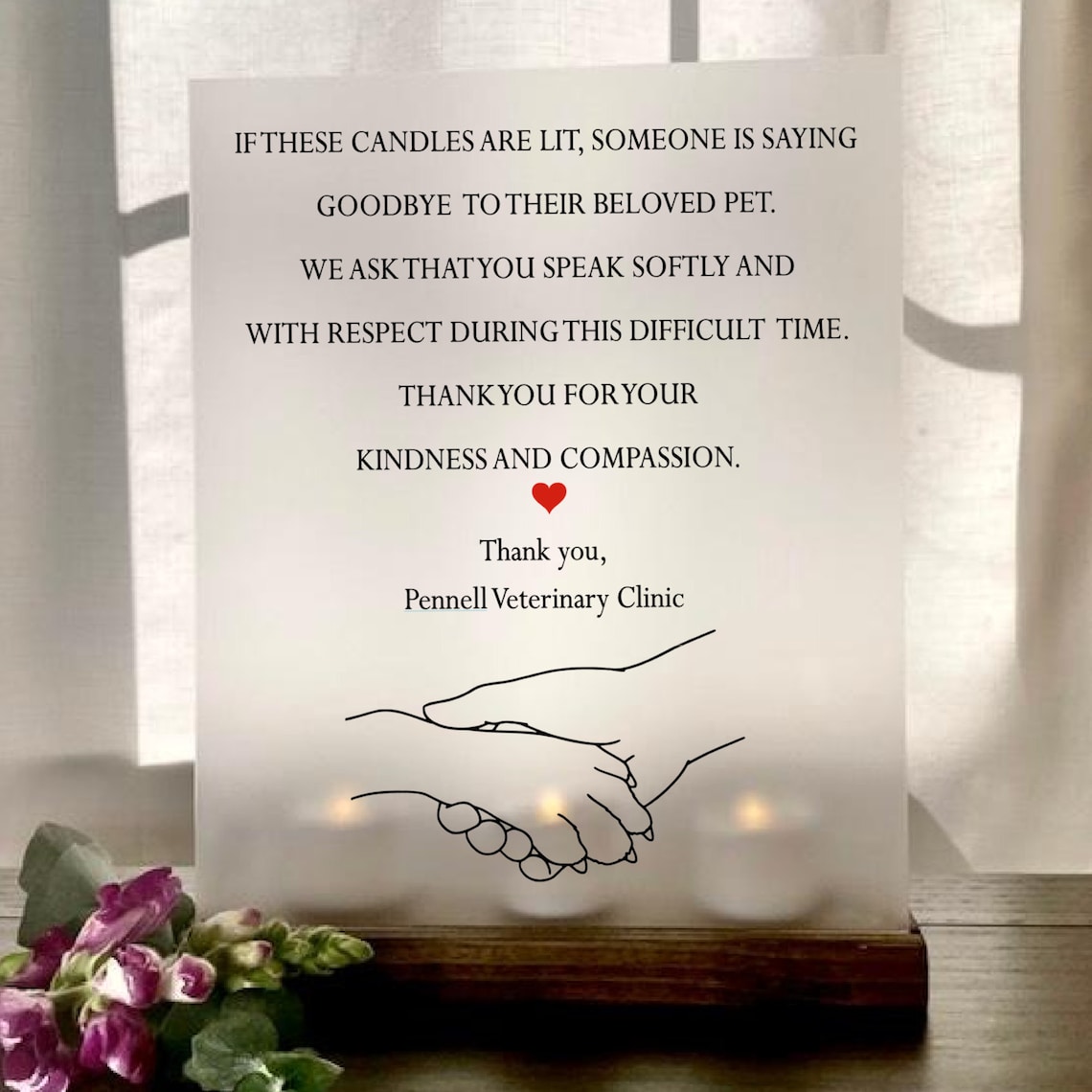 Veterinary Office Compassion Candle, Pet Loss Gift, Euthanasia Sign Vet ...