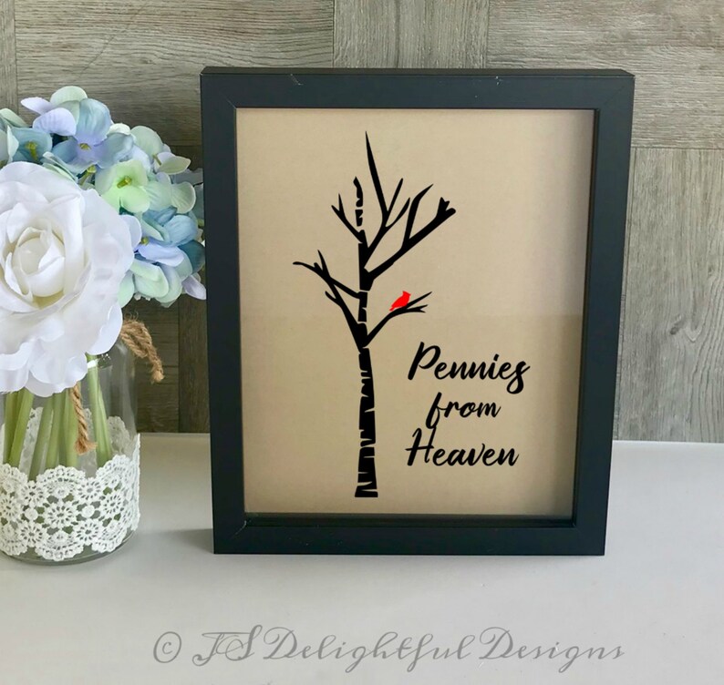 Sympathy Gift Pennies From Heaven Cardinal Memorial Frame - Etsy