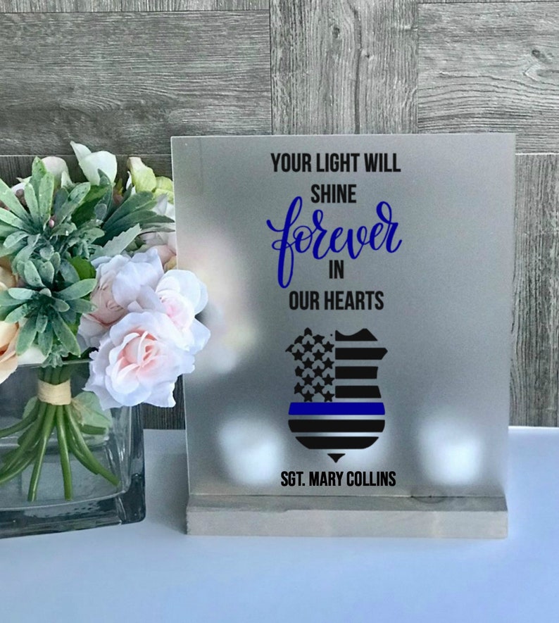 Law Enforcement Thin Blue Line Sympathy Gift Memorial - Etsy