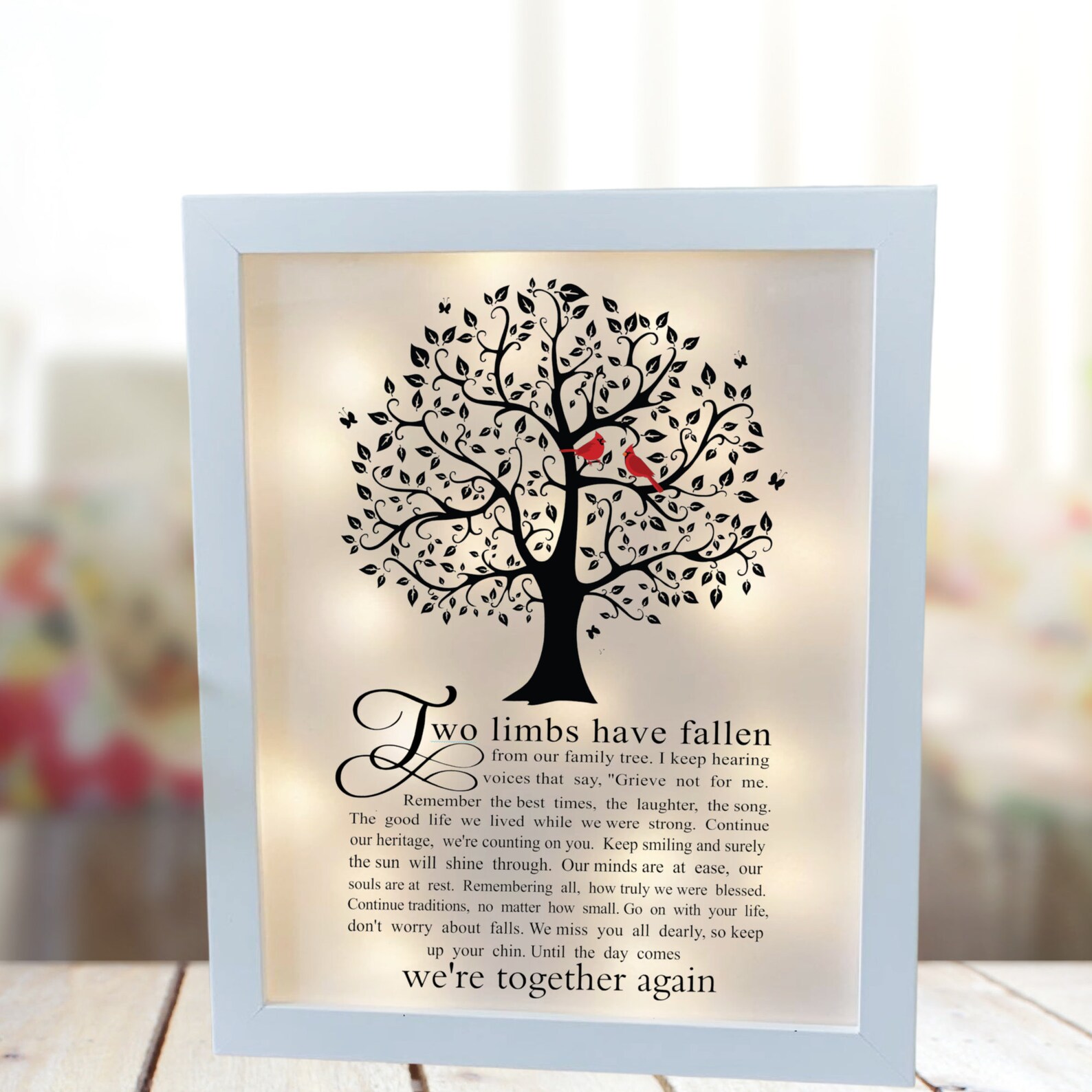 Two Limbs Have Fallen From Our Family Tree, Sympathy Gift, Shadowbox ...