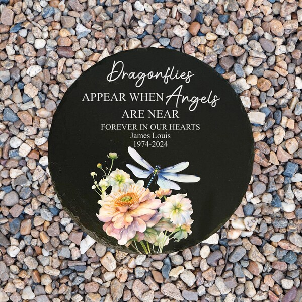 Dragonfly Memorial Stone - Etsy