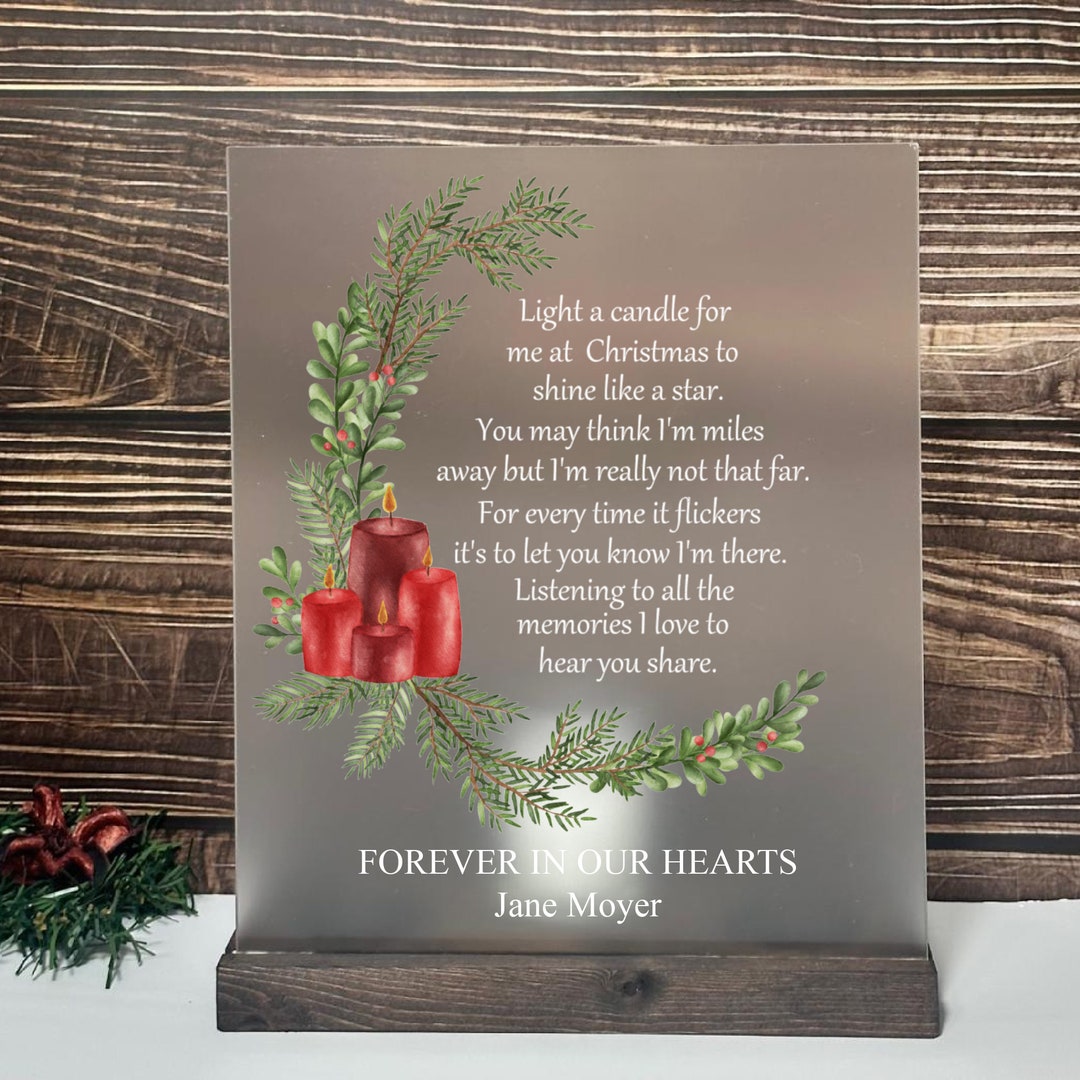 Christmas Memorial Sign: Lighted Remembrance Candle, Sympathy Gift - Etsy