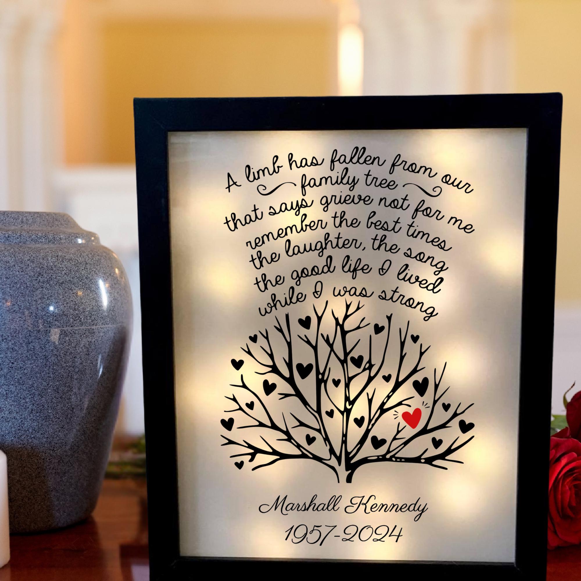 Memorial Shadow Box - Loss of Loved One - Sympathy - Bereavement ...