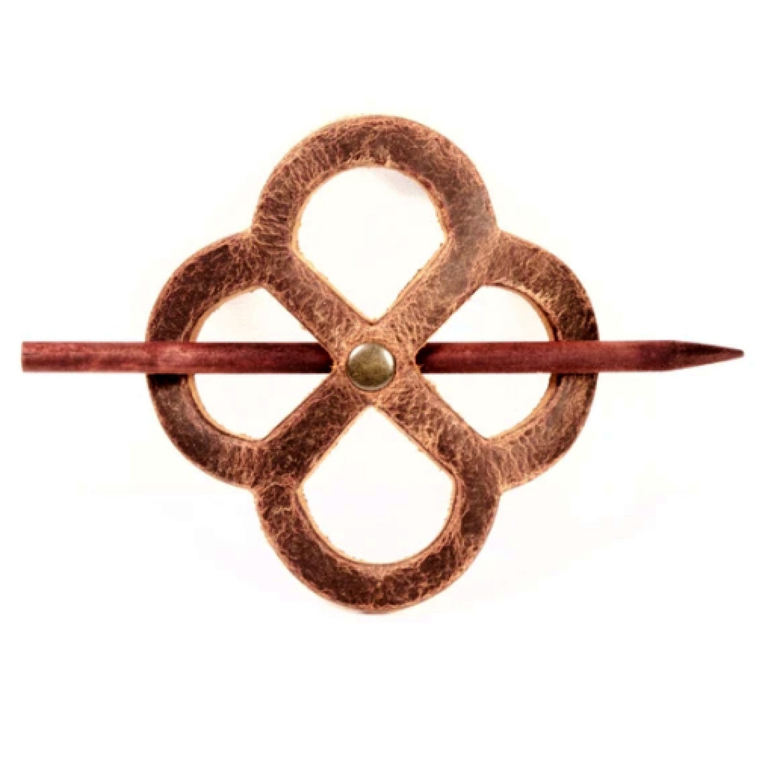 Endless Knot Celtic Cut Out Leather Stick Barrette - Celtic Design ...