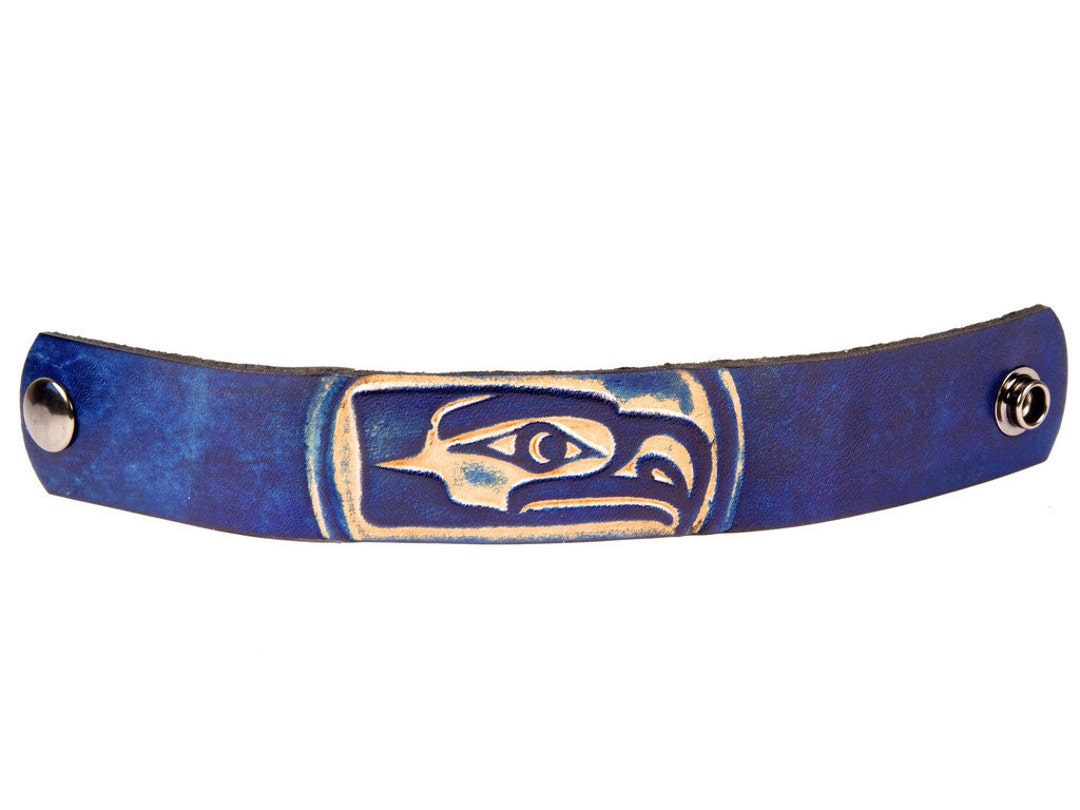 Leather Wristband Men's Seahawk Leather Band Hawks 12th Man Leather ...