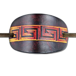 Fretted Steps Leather Stick Barrette - Geometric Pattern Hair Accessory ...