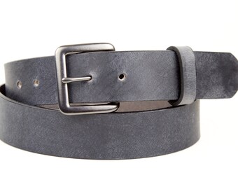 Gray Leather Belt - Etsy