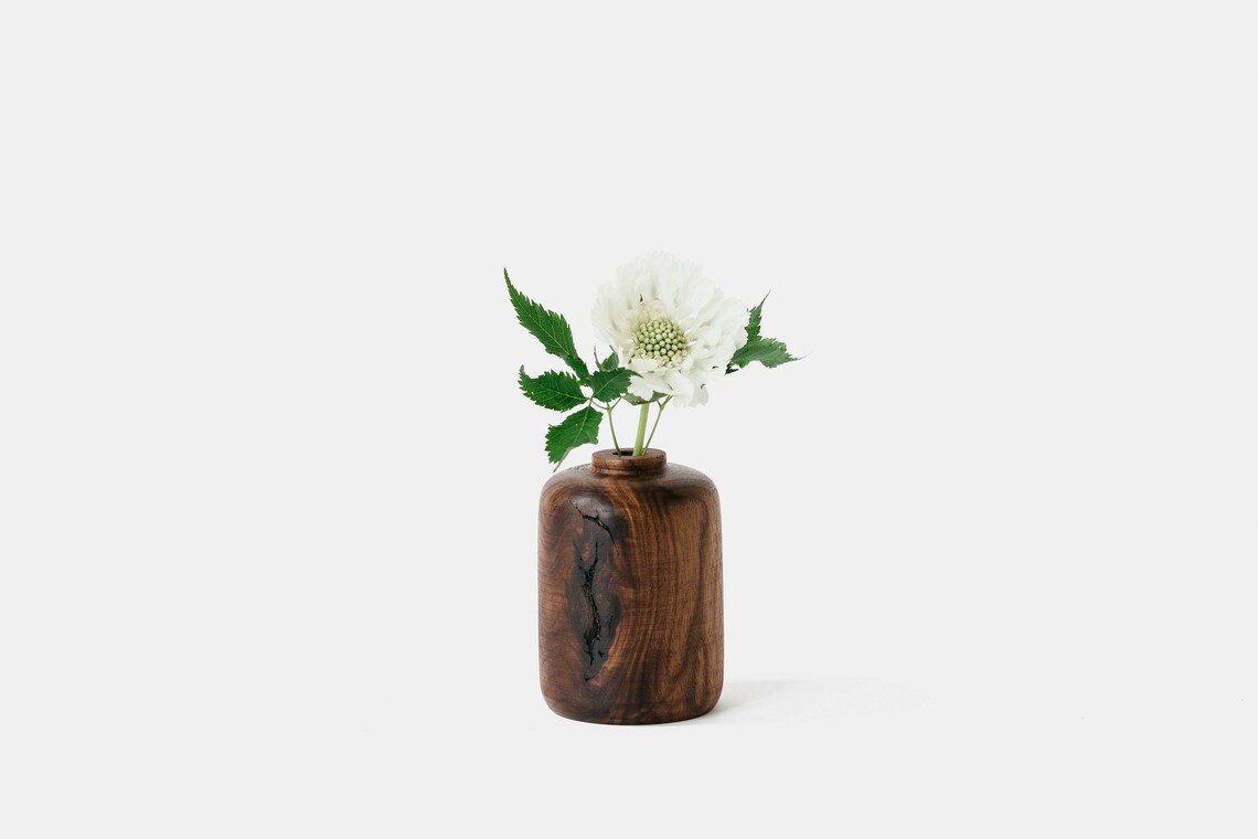 Walnut Hardwood Bud Vase - Etsy