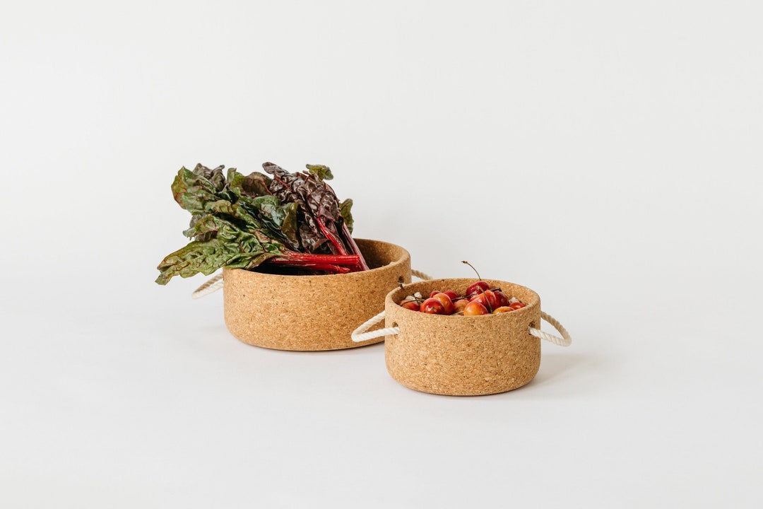 Natural Cork Bowl With Rope Handles - Etsy