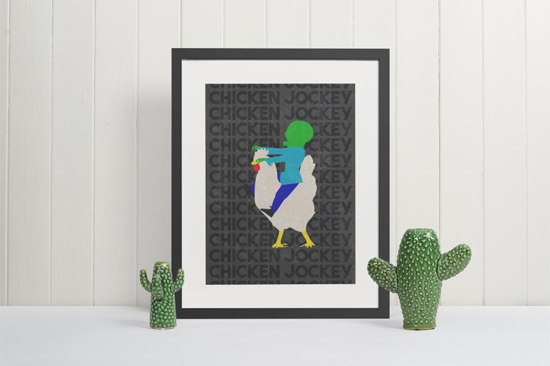 Chicken Jockey Poster | Fan Art, Funny, Gift, Wall Decor, Flint and ...