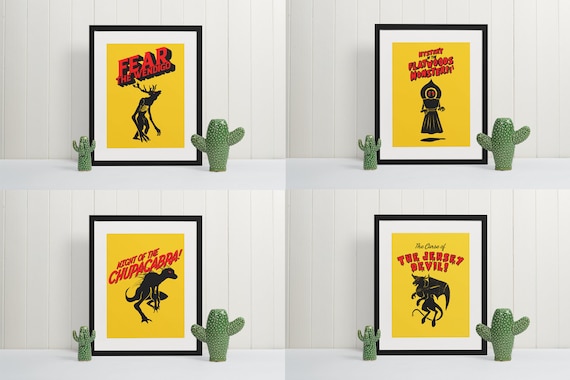 Classic Horror Cryptid Posters Collection Monster 1950s | Etsy