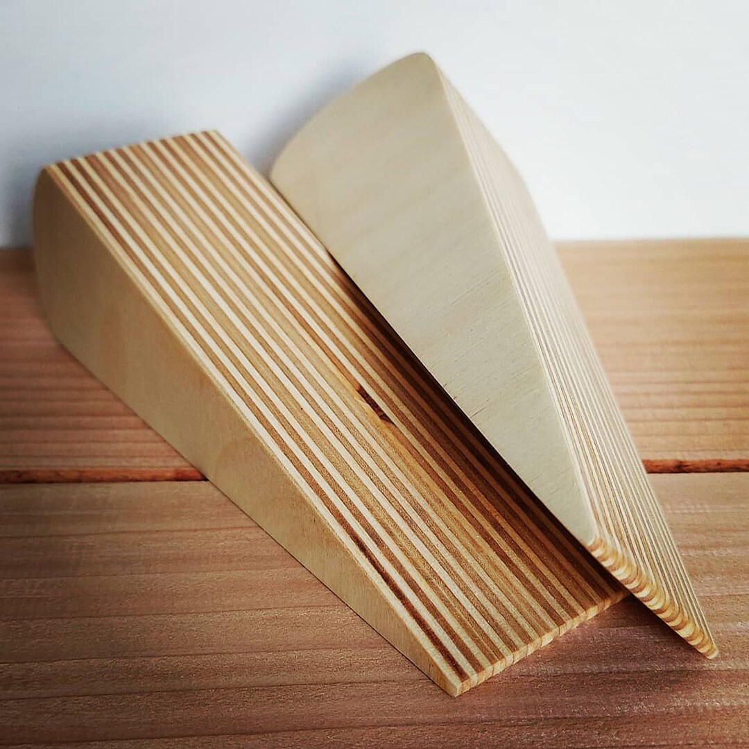 Handmade Birch Plywood Door Stop - Wooden Decorative Doorstop / Wedge ...