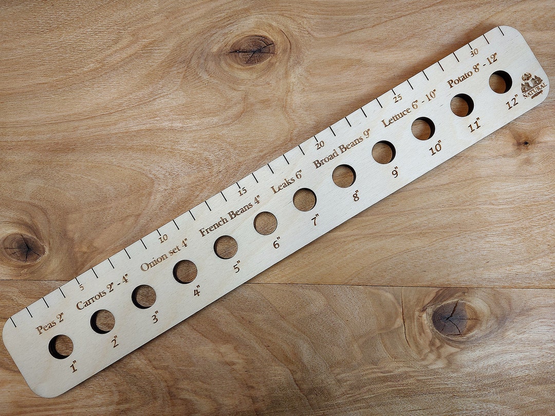 Engraved Birch Wooden Seed Spacing Ruler (12" / 18" / 24" Available) - Etsy