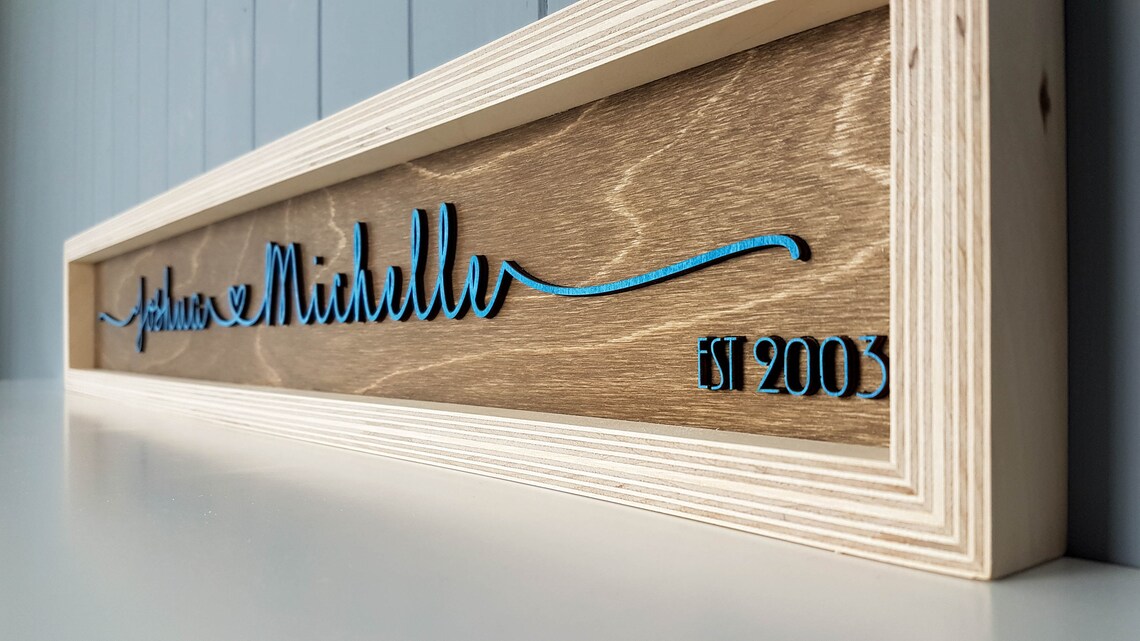 Deluxe Engraved Couple Established Sign Wedding Birthday - Etsy