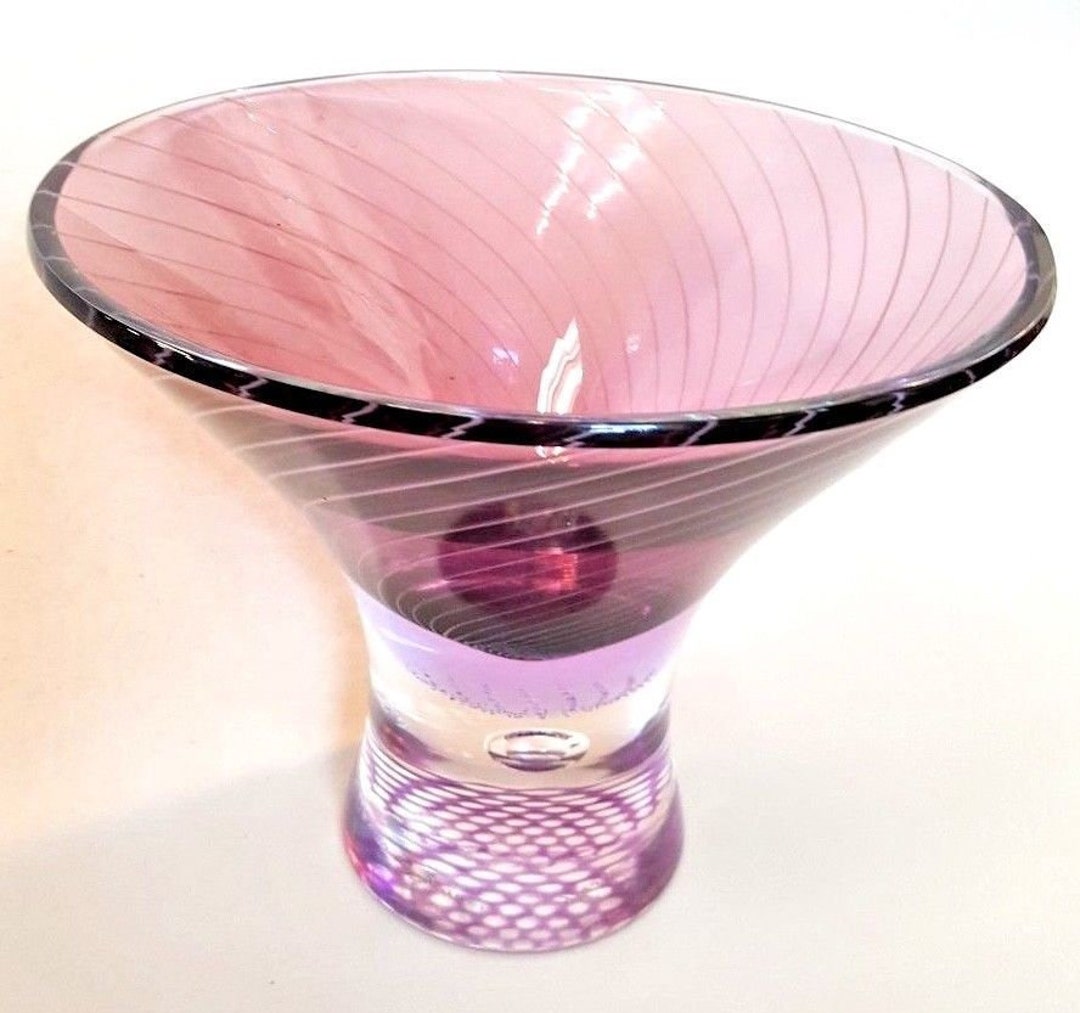 Caithness Glass Trumpet Vase Bowl by Alastiar Macintosh Signed - Etsy