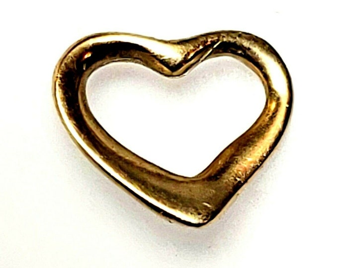 Sweet Tiny 14K Yellow Gold Open Heart Pendant Charm - Etsy