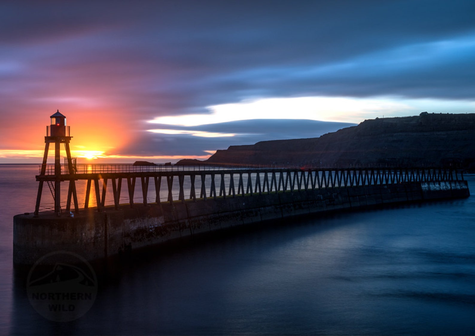 Sunrise Landscape Photography Whitby Pier. Seaside North York - Etsy