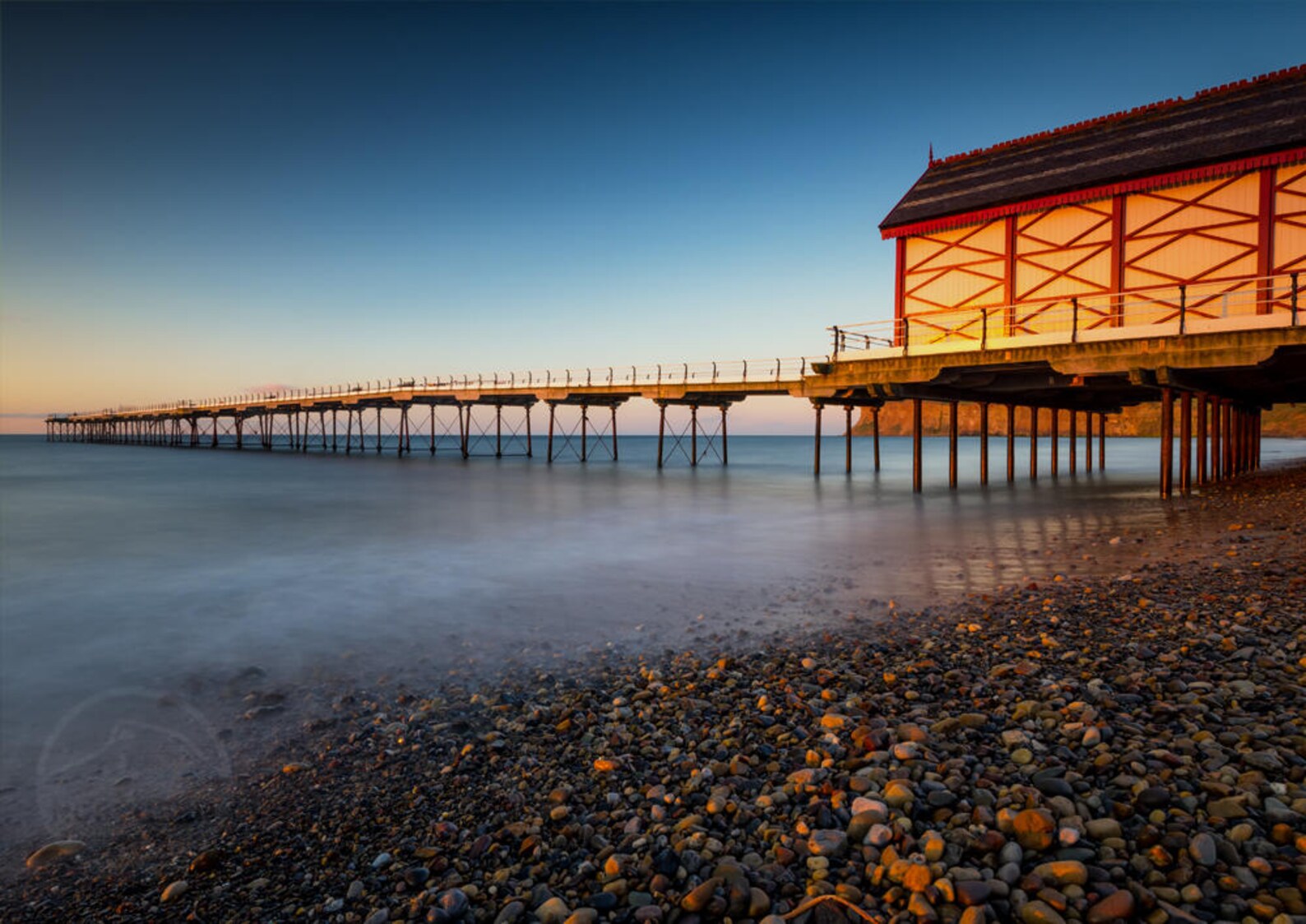 Seaside Photography Saltburn Pier Beach. Sunset. Glow - Etsy