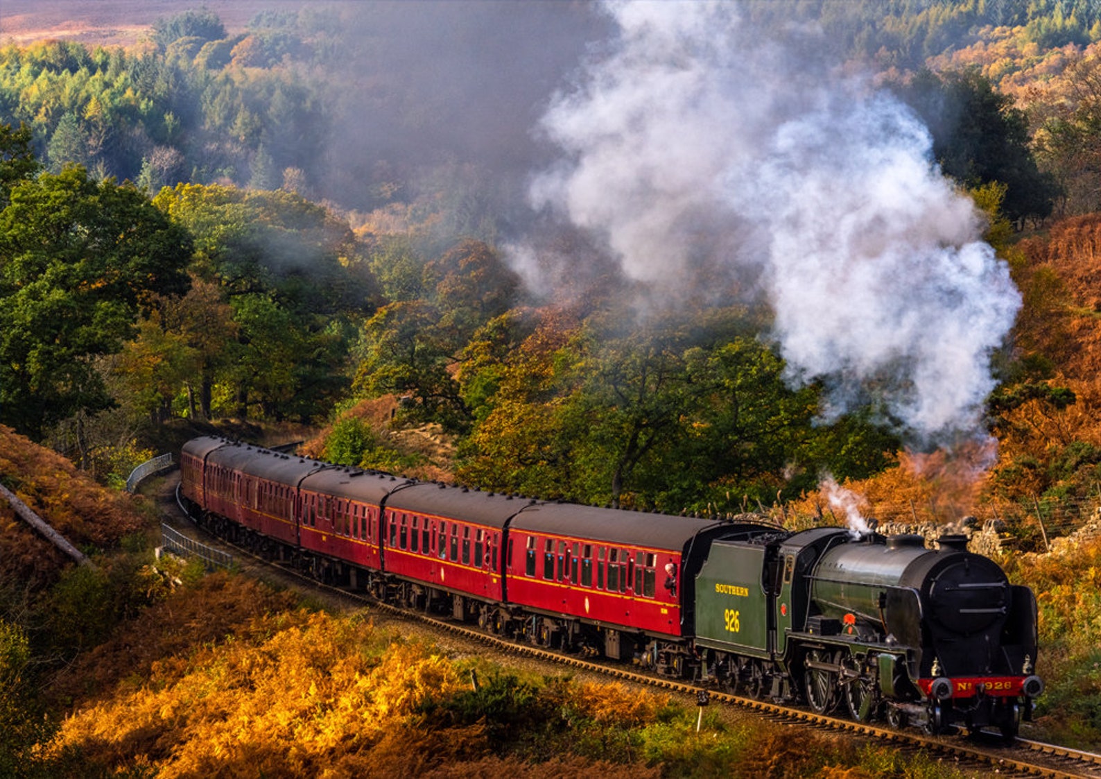 Steam Train Autumn Photo, Showing a Pullman Locomotive on the North ...