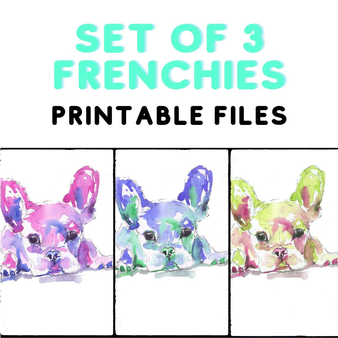 French Bulldog Printables Dog Instant Download Frenchie Boston Terrier ...