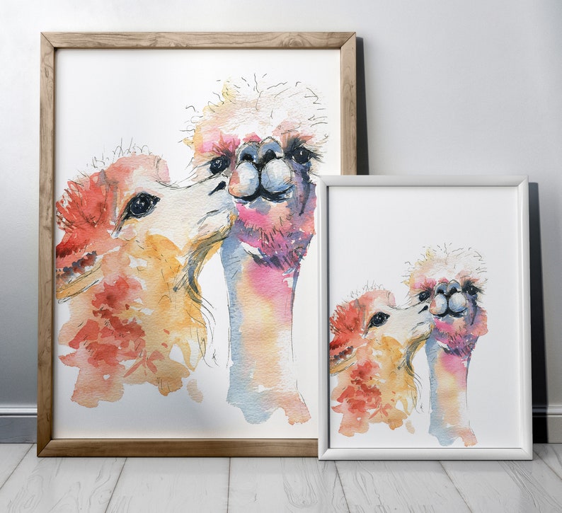 Llama Print Alpaca Print Romantic Gifts for Her Nursery - Etsy