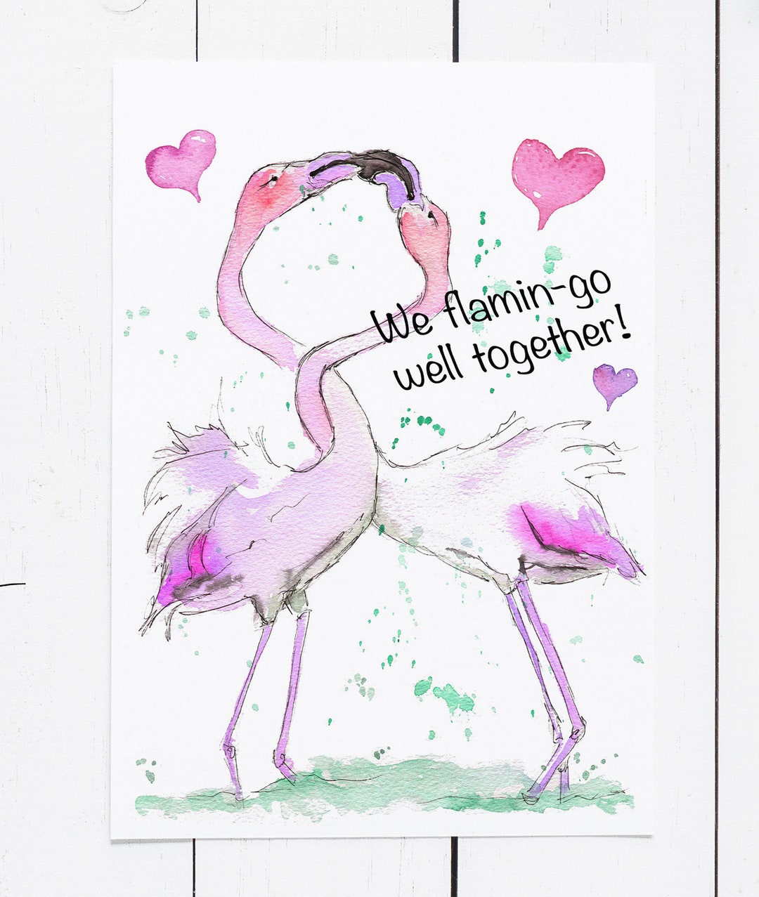 Flamingo Valentines Card | Funny Valentines Day Card for Boyfriend - Etsy