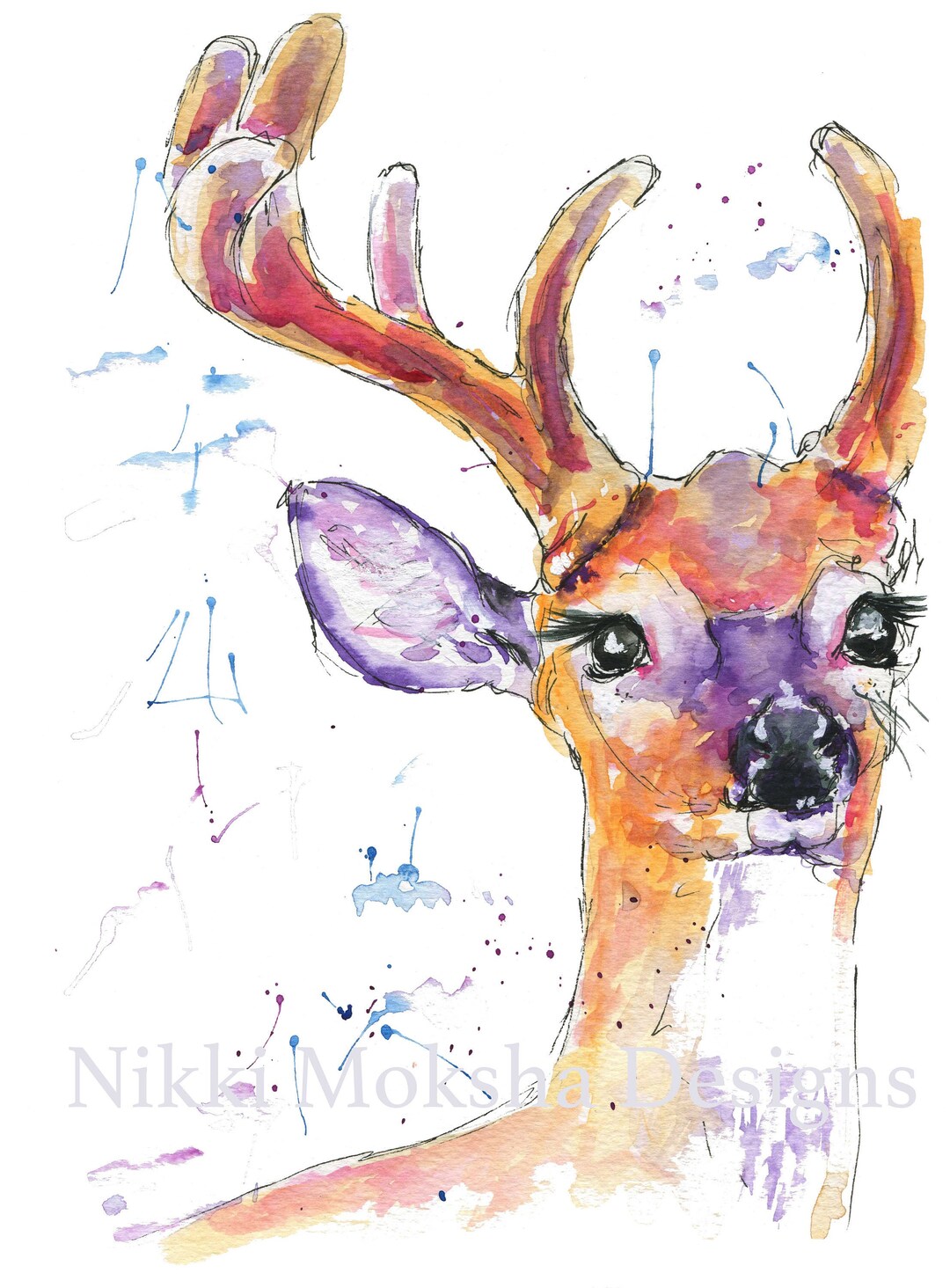 Stag Printable - Deer Digital Download - Downloadable Christmas Art ...