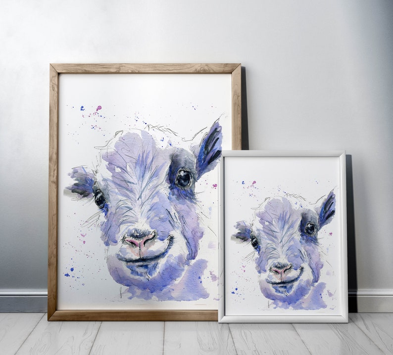 Goat Art Print Pygmy Goat Illustration Print Woodland Animal | Etsy