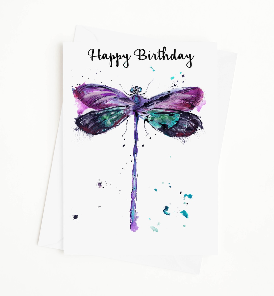 Dragonfly Birthday Card, Card for Her, Card for Friend, Dragonfly Art ...