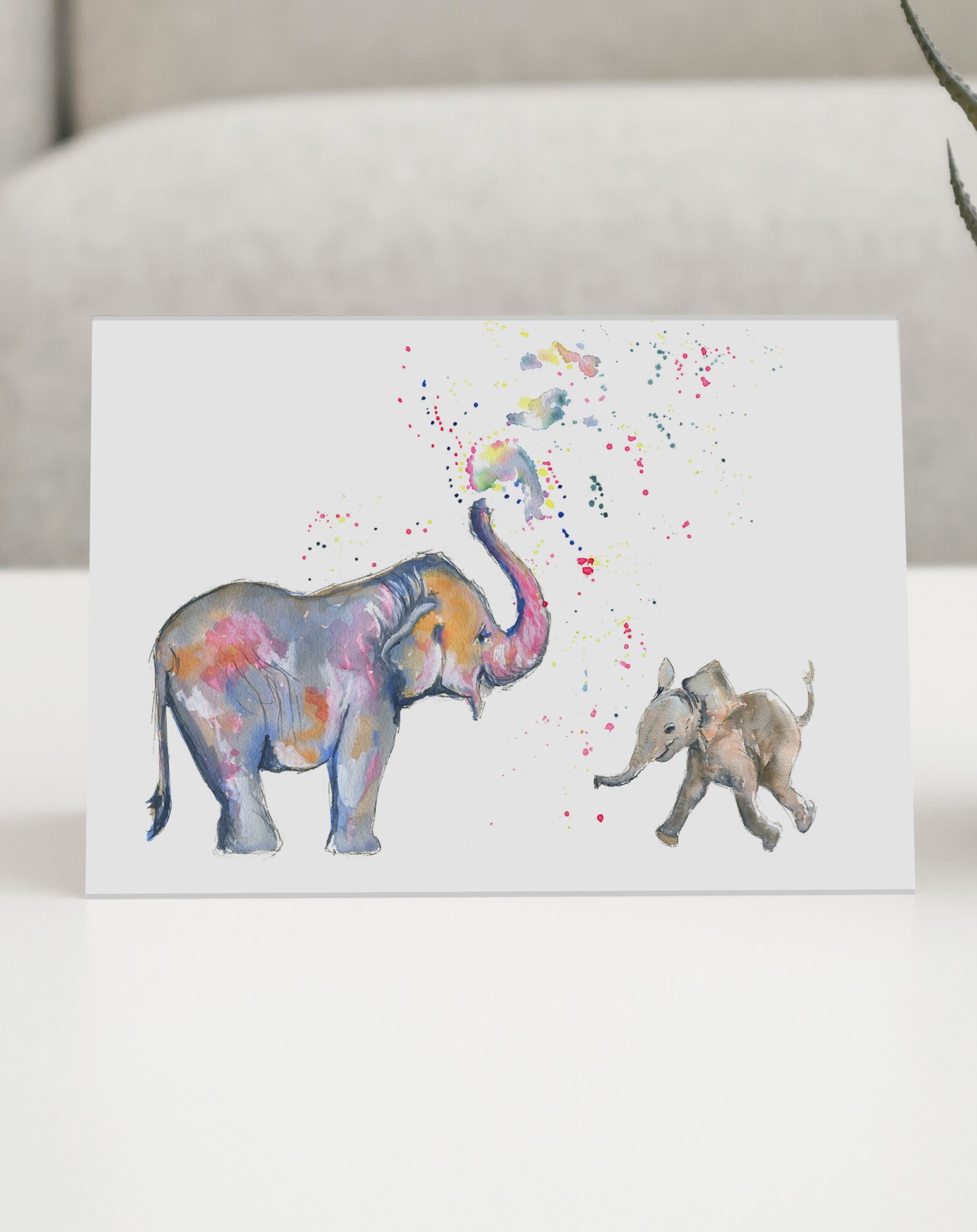 Elephant Card Mothers Day Card Elephants Greeting Card | Etsy