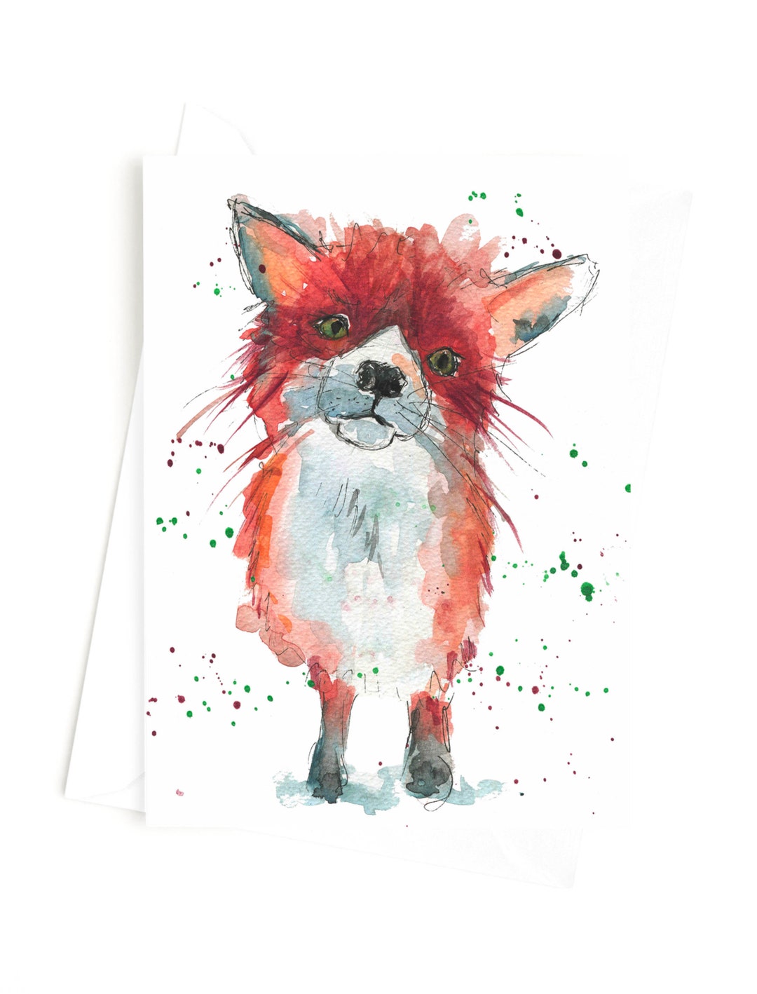 Fox Card, Woodland Animal Card, Art Greeting Card, Blank Inside ...