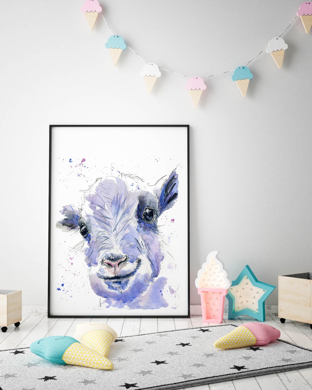 Goat Printable Nursery Wall Art, Downloadable Art Prints, Digital ...