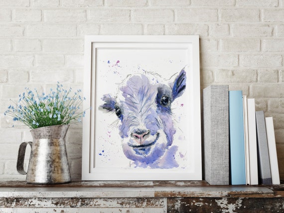 Goat Art Print Pygmy Goat Illustration Print Woodland Animal | Etsy