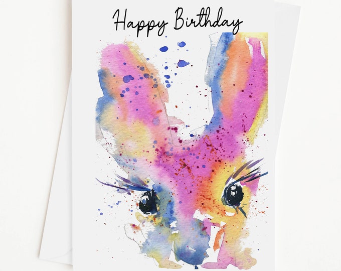 Bunny Rabbit Birthday Card - Etsy