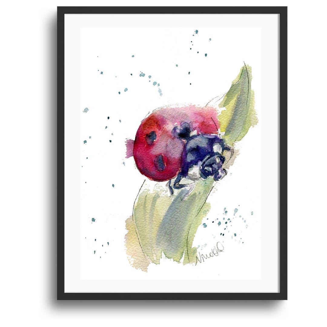 Lady Bird Illustration, Ladybird Art Print, Insects Gallery Wall ...