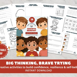 Growth Mindset Activity Pack for Kids – Printable Confidence ...