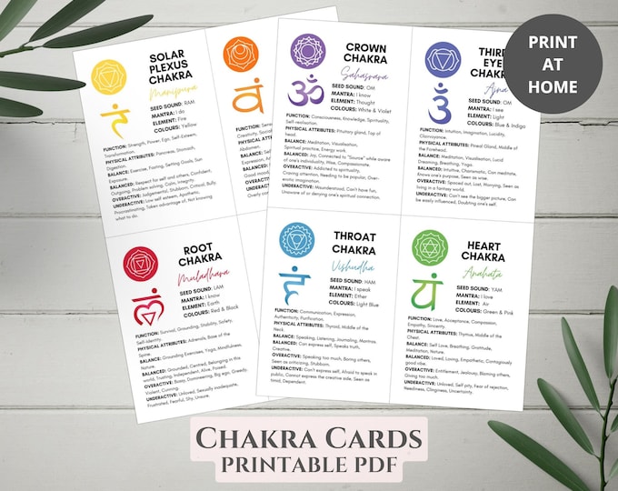 Premium Chakra Cards Chakra Chart on Cards Reiki Supplies Cards & Reiki ...