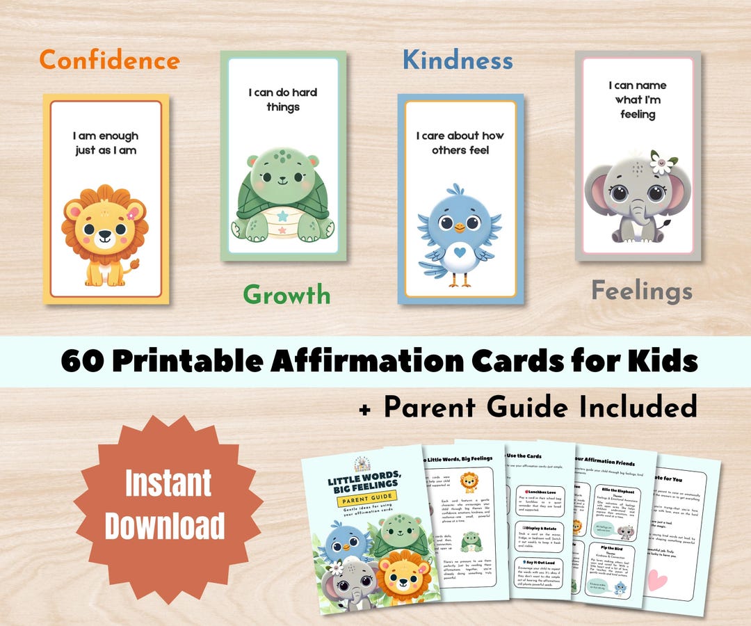 Printable Affirmation Cards for Kids – Flash Cards for Confidence ...