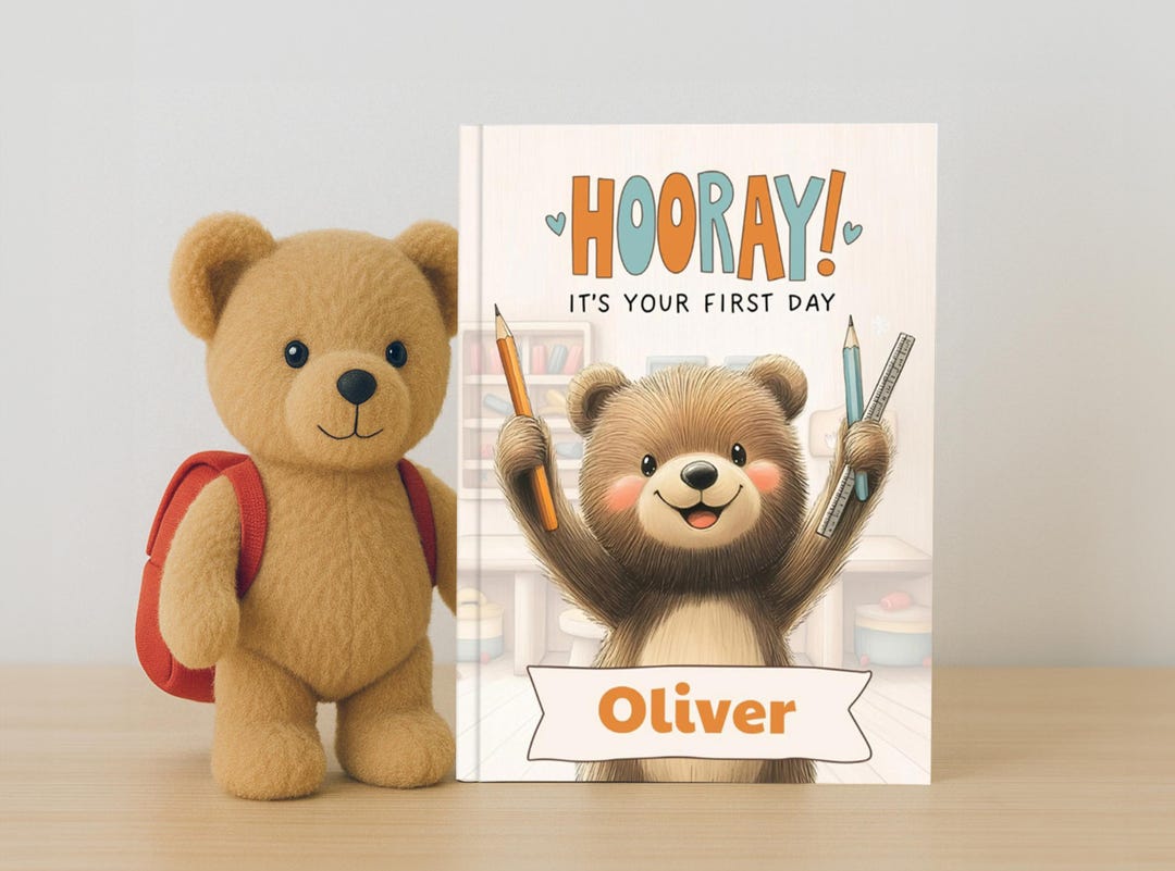 Personalised First Day of School Book, Kindergarten Gift, Custom Name ...