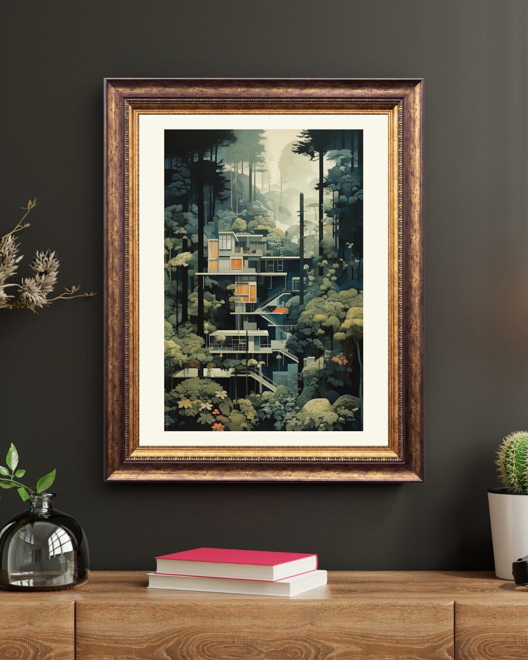 Treehouse Mid-century Bauhaus Maximalist Floral Architecture - Etsy