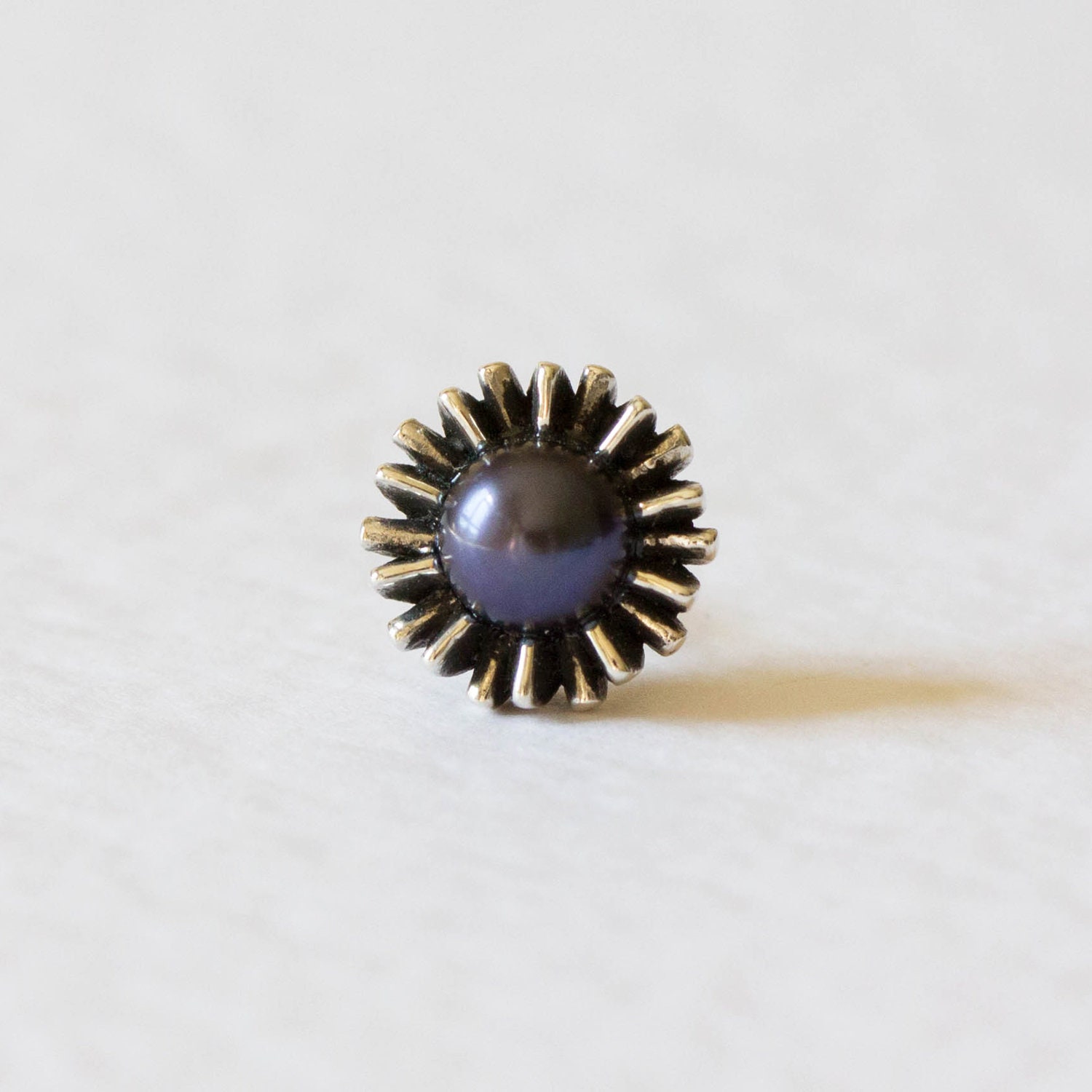 Dahlia Bud Peacock Pearl Tie Pin/lapel Pin - Pearl Tie Pin, Black Pearl ...