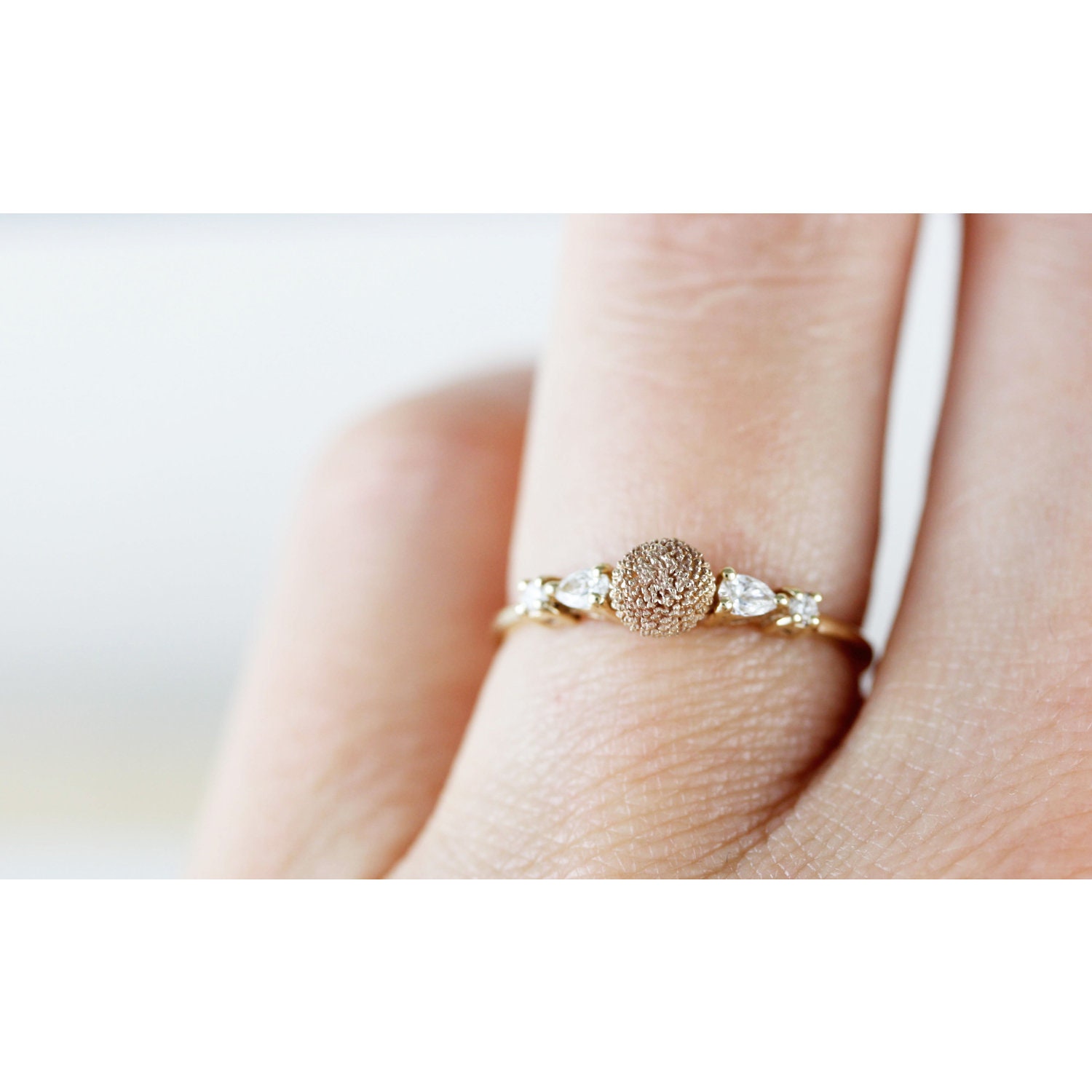 Dahlia Ring Diamond Engagement Ring Flower Ring Diamond - Etsy UK