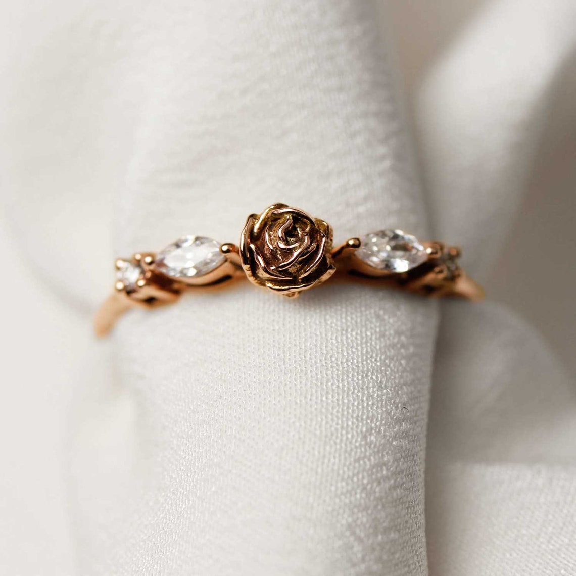 Rose Ring Rosen Diamant Ring Rose Verlobungsring Blumen - Etsy.de