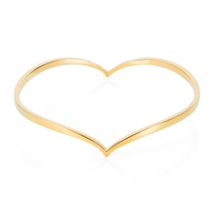 Heart Bangle - Gold Bangle, Heart Jewellery, Romantic Jewellery, Gift ...