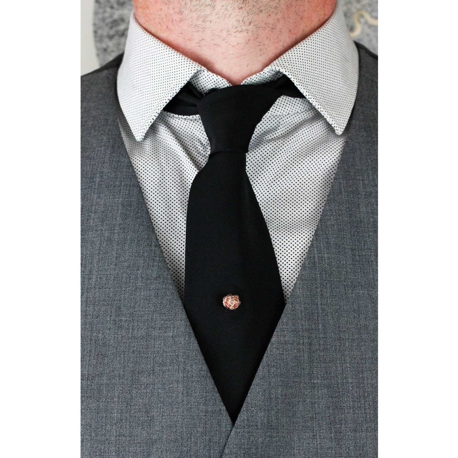 Rose Lapel Pin Gold/silver/rose Gold Rose Tie Pin Flower | Etsy