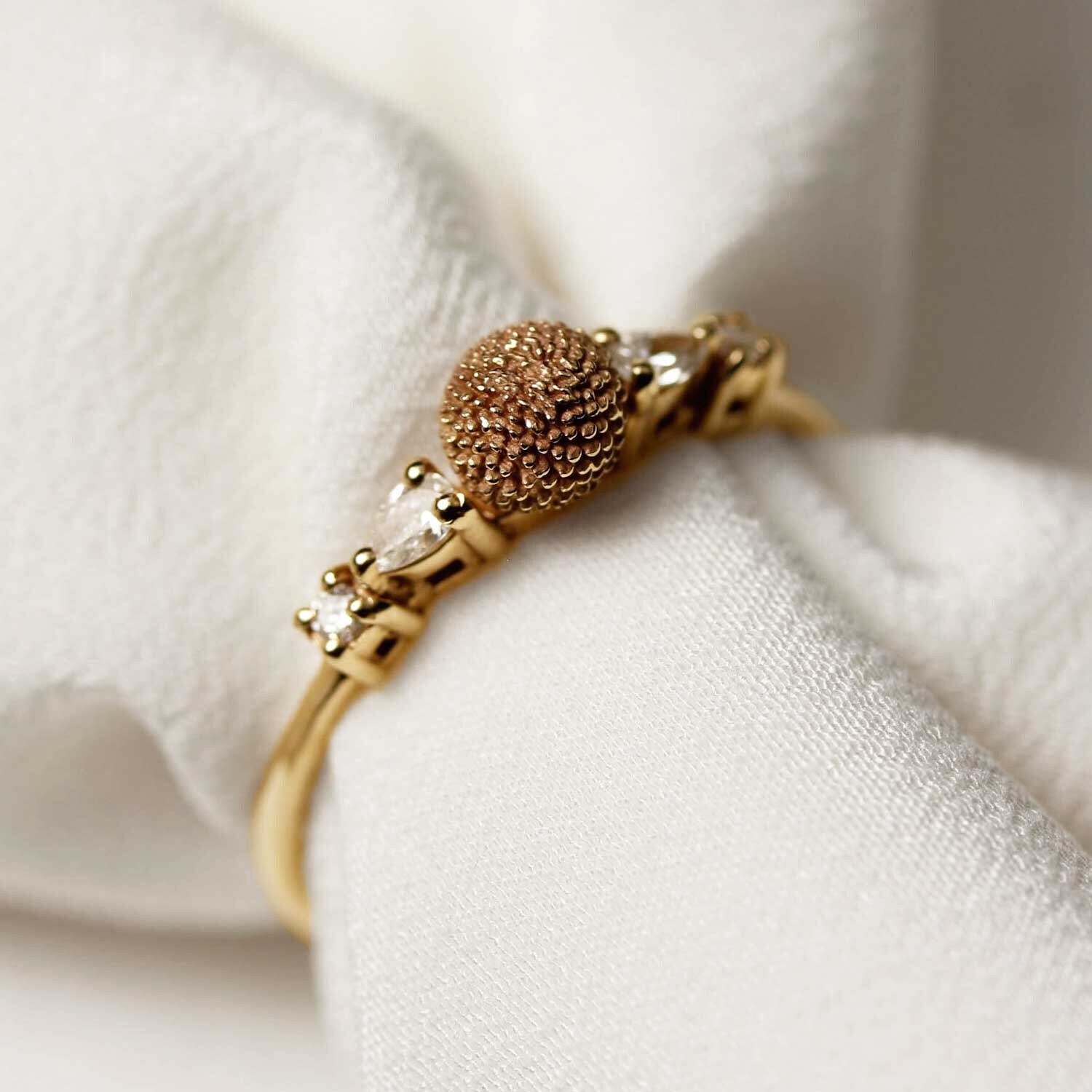 Dahlia Ring, Diamond Engagement Ring, Flower Ring, Diamond Ring ...