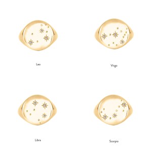 Diamond Constellation Ring|gold Signet Ring|zodiac Ring|astrology Ring ...